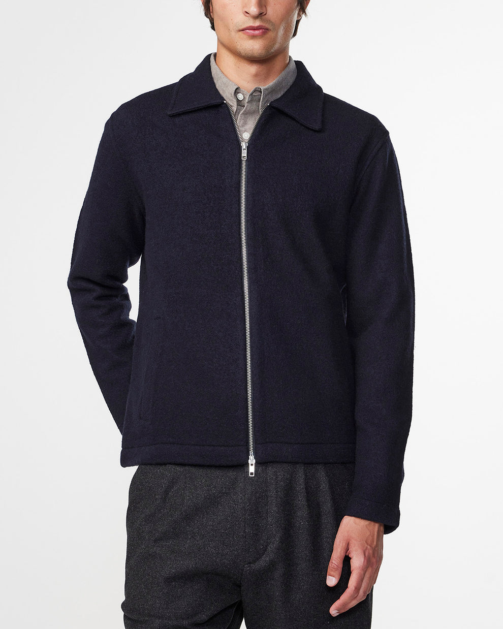 NN07 IVAN BOILED MERINO WOOL ZIP THRU JACKET 6398 – Hartfords Menswear